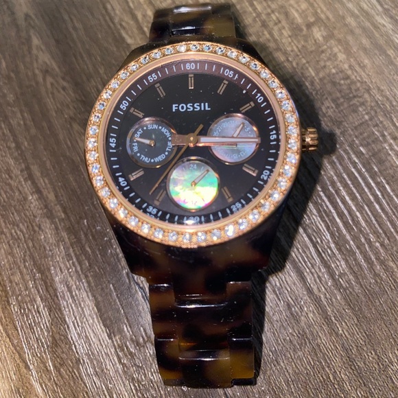 Fossil | Accessories | Fossil Tortoise And Gold Watch | Poshmark